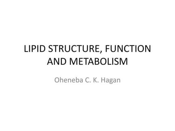 Lipids: Structure and Functions | PPTX | Chemistry | Science