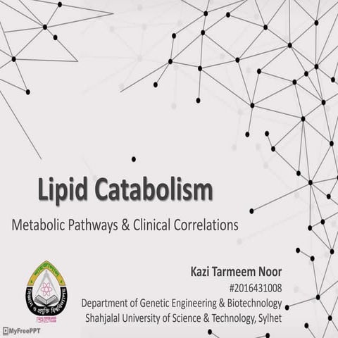 Lipid Catabolism | PPTX