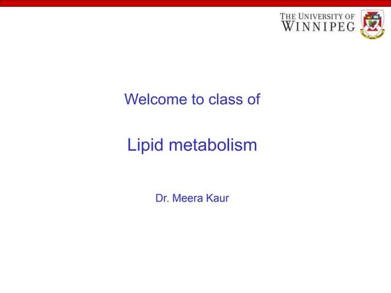 Lipid metabolism | PPTX