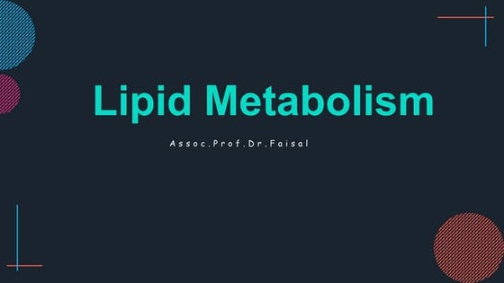 Biochemistry Lipid Metabolism Notes | BSN 1 | PDF