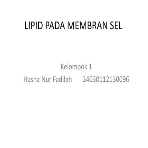 Lipid pada membran sel | PPTX
