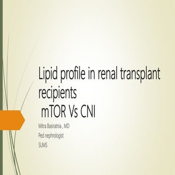 Lipid profile mtor vs cni | PPT