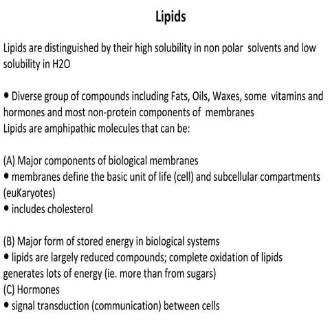 Lipids | PPT | Chemistry | Science