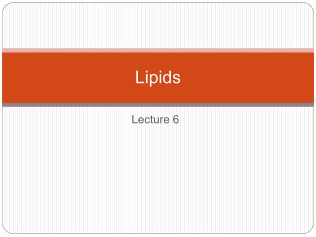 Classification of lipids according to chemical structure | PPTX
