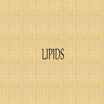 Lipids | PPTX