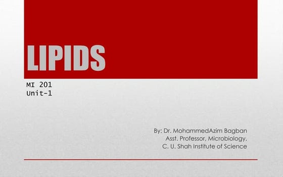 Lipids Structure And Functions Ppt 
