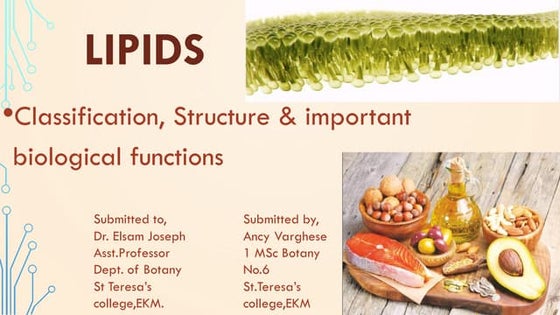 Classification of lipids according to chemical structure | PPT