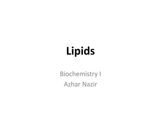 Lipids: Structure and Functions | PPTX | Chemistry | Science
