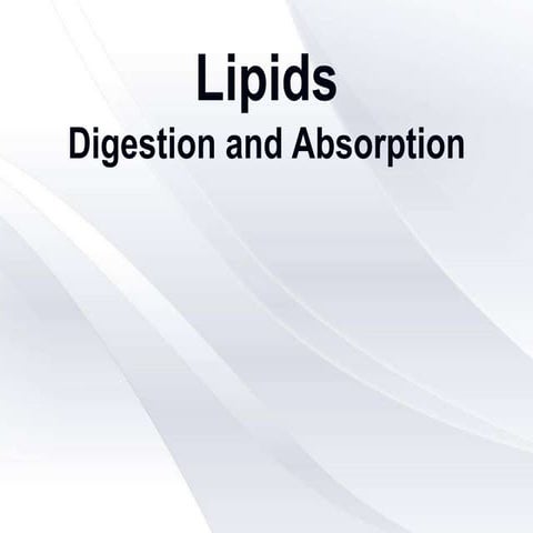 Digestion and absorption of lipids ppt | PPTX