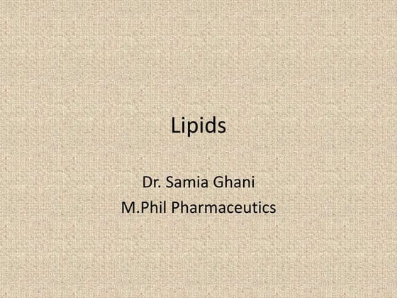 Qualitative and quantitative tests for lipids | PPTX | Chemistry | Science