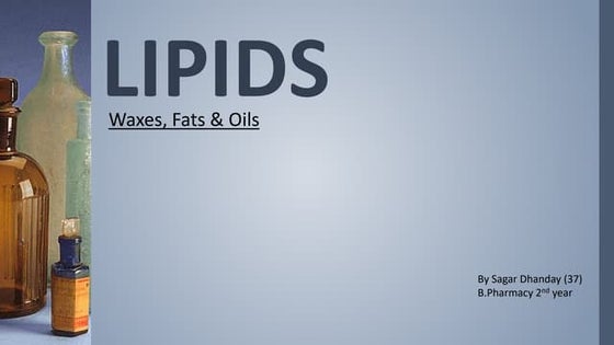 Qualitative and quantitative tests for lipids | PPTX | Chemistry | Science