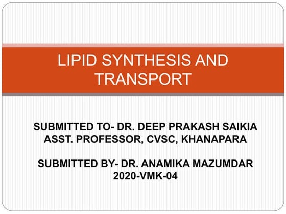 Biosynthesis of fatty acids | PPT