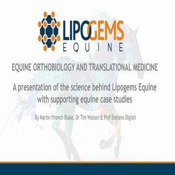 Lipocast Biotech UK Lipogems Equine Veterinary Presentation 2017 v.1.4 ...