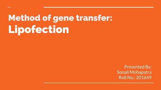 liposome mediated gene delivery | PPTX | Biological Sciences | Science