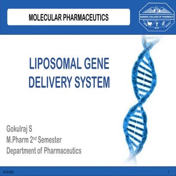 Liposomal gene delivery Molecular pharmaceutics.pptx