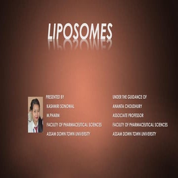 Liposome preparation and evaluation | PPTX