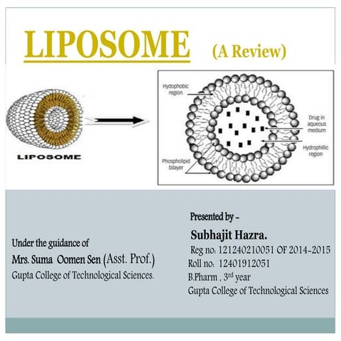 Liposome (A review) | PPTX