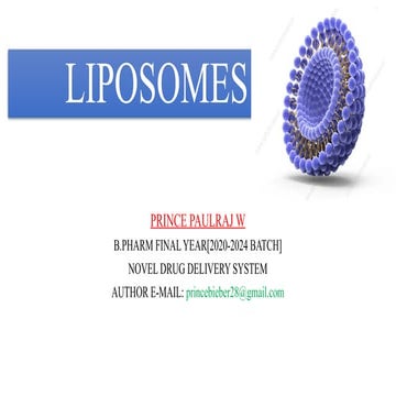 LIPOSOMES .pptx novel drug delivery system | PPTX