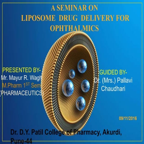 Liposome Drug Delivery For Ophthalmics | PPTX | Eye and Vision ...