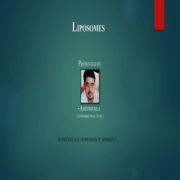 LIPOSOMES : A Novel Drug Delivery System | PPTX | Chemistry | Science