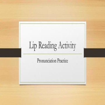 Lip reading activity | PPTX