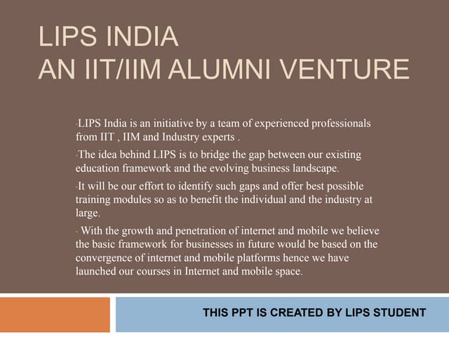 LIPS INDIA PPT FOR AngularJS Training | PPT LIPS INDIA PPT FOR AngularJS Training | PPT