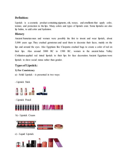 Cosmetic Process: Lipstick Synthesis | PDF | Makeup and Accessories ...