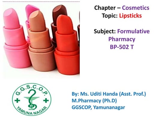 Lipstick formulation and evaluation | PPT