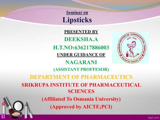 Presentation on lipstick (Cosmetic) | PPT
