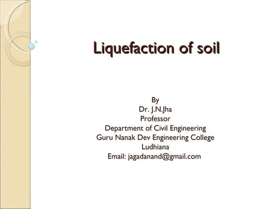 Liquefaction of soil | PPTX | Geology | Science