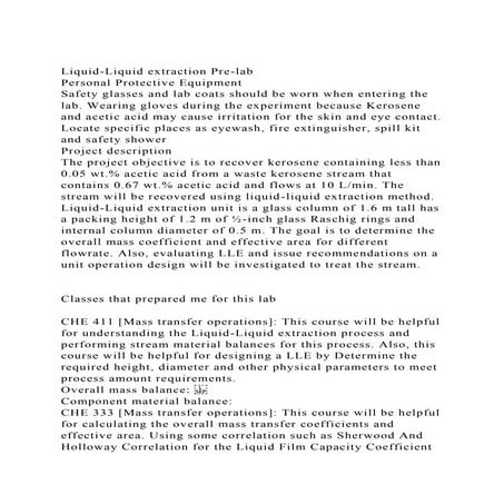 Liquid-Liquid extraction Pre-labPersonal Protective Equipment .docx ...