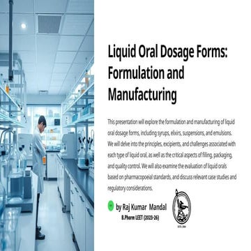 GMPs and quality control tests of liquid dosage forms | PDF