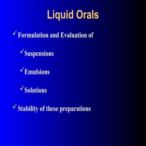 liquid orals Emulsions power point presentation | PPTX