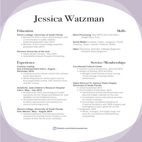 Resume Jessica Watzman | PDF