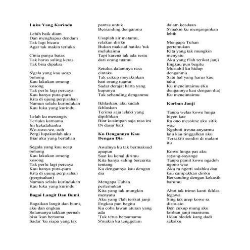 pengaruh lirik lagu dalam menghafal sebuah lagu dan menghayatiny adalam kehidupan sehari hari | DOCX