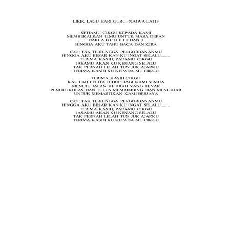Lirik lagu hari guru | PDF