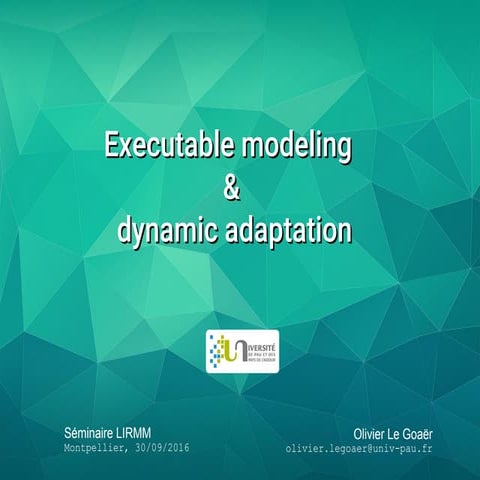 Executable Modeling And Dynamic Adaptation Ppt 