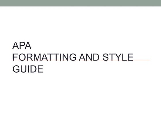 APA Style Presentation | PPT
