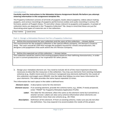 LIS 60020 Metadata Schema | PDF | Technology & Computing