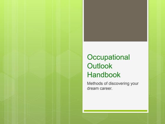 Occupational Outlook Instructional Guide | PPT