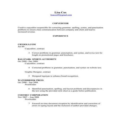 Lisa Cox Résumé | PDF