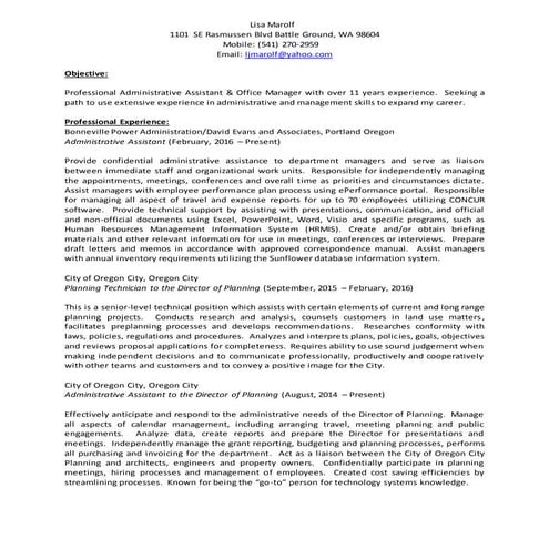 Lisa Marolf's resume 05.27.16