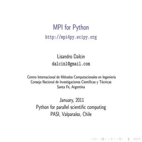 Lisandro Dalcin Mpi4py Ppt