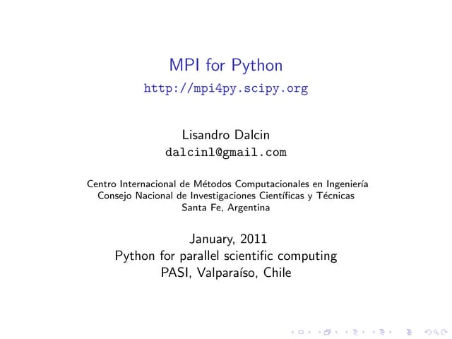 Lisandro Dalcin Mpi4py Ppt