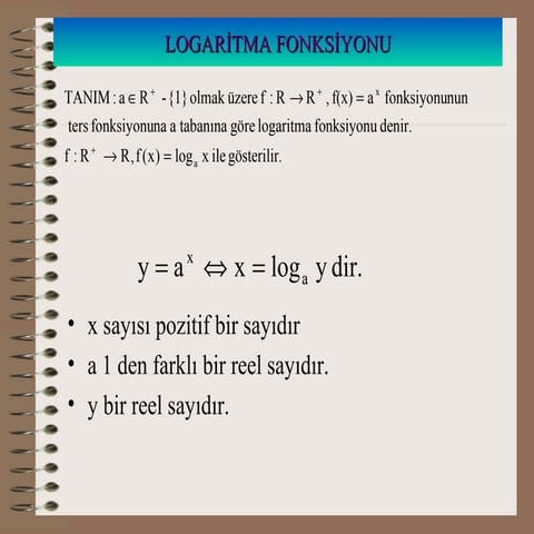 LİSE - LOGARİTMA FONKSİYONU (SLAYT) | PPT