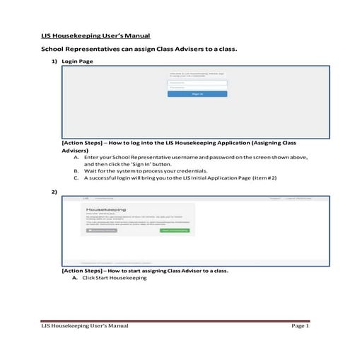 Lis housekeeping users manual how to assign class advisers to a class 1.1 | DOCX