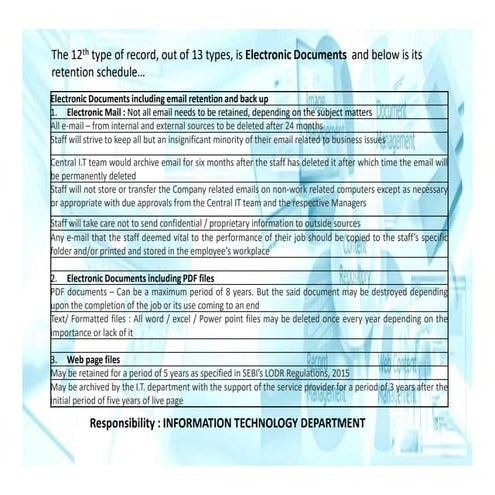 Retention Schedule of Records | PDF
