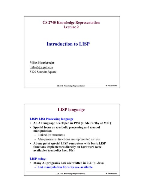 Lisp tutorial | PDF Lisp tutorial | PDF