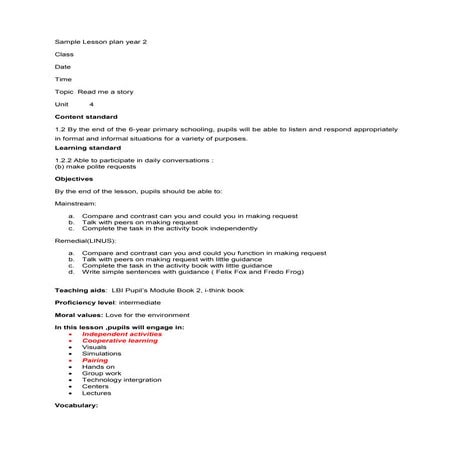 Lesson plan including LINUS | PDF