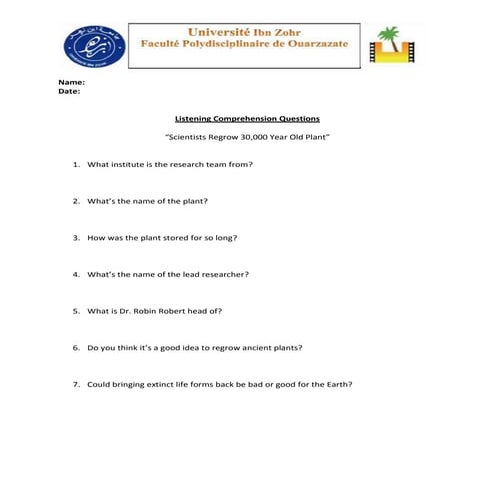 List. comp. questions scientists regrow plant | PDF